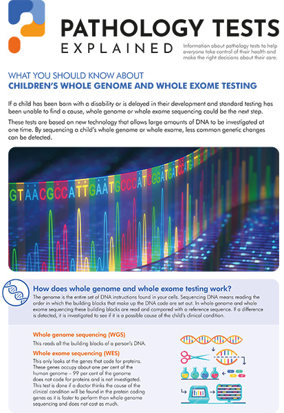 Pathology Tests Explained | Patient Information Sheets